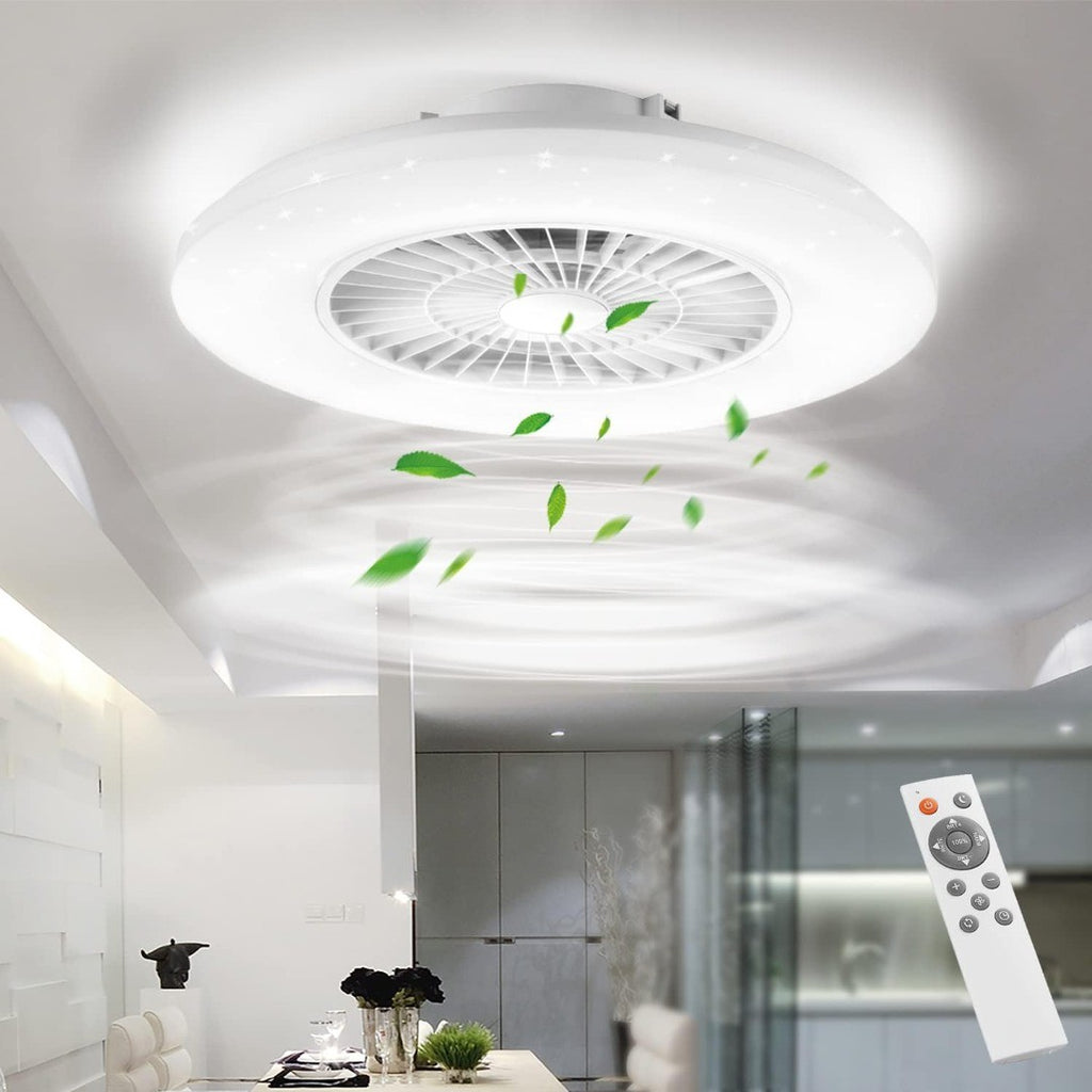 60CM LED Ceiling Light with Fan, Ceiling Fan Lights 24 Levels BKZO