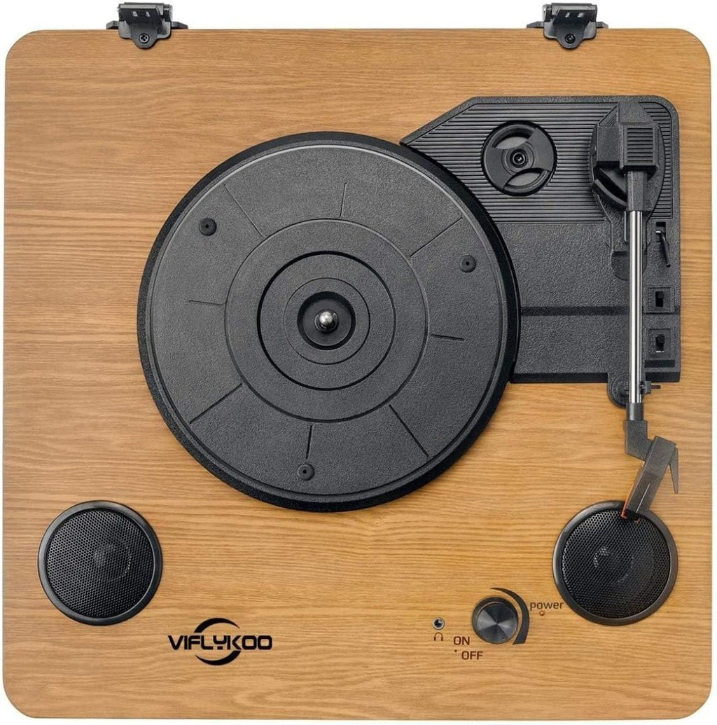 Bluetooth Turntable Record Player Built-in Speakers Wood | Scope Online ...