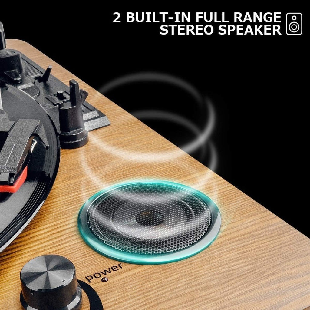 Bluetooth Turntable Record Player Built-in Speakers Wood | Scope Online ...