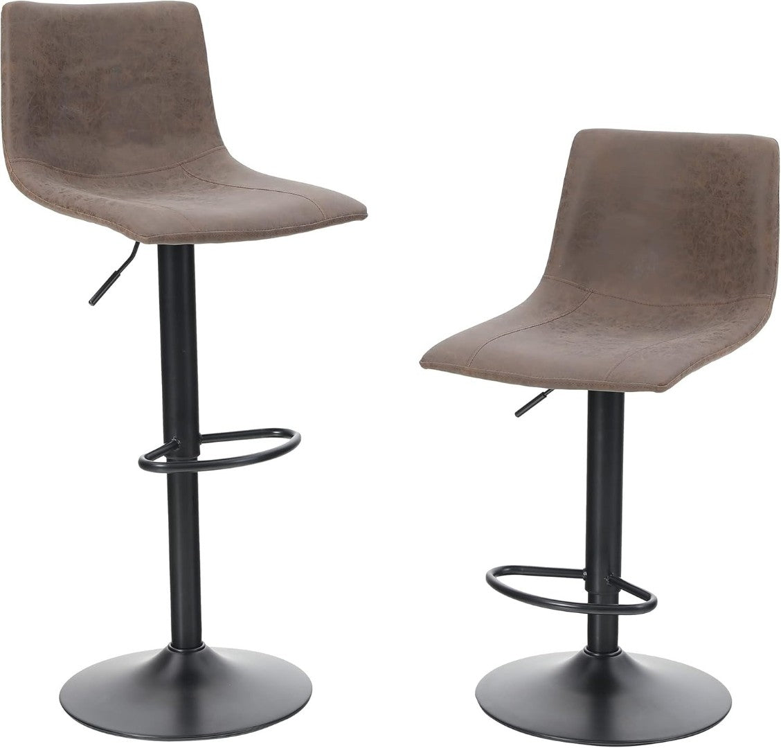 Bar Stools Set of 2 Barstools with Backs and Footrest Adjustable Swive