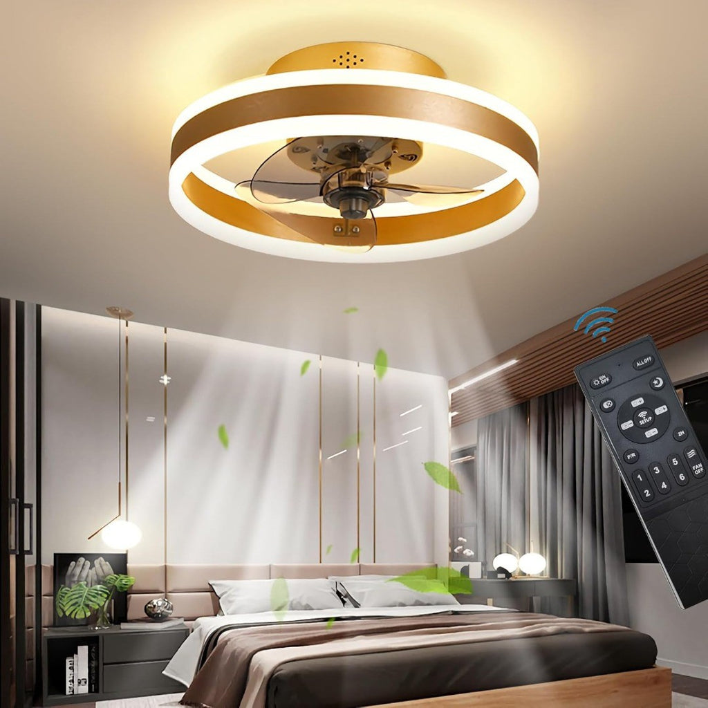 Ceiling Fan LED Light Dimmable Remote Control 40cm Gold | Scope Online ...