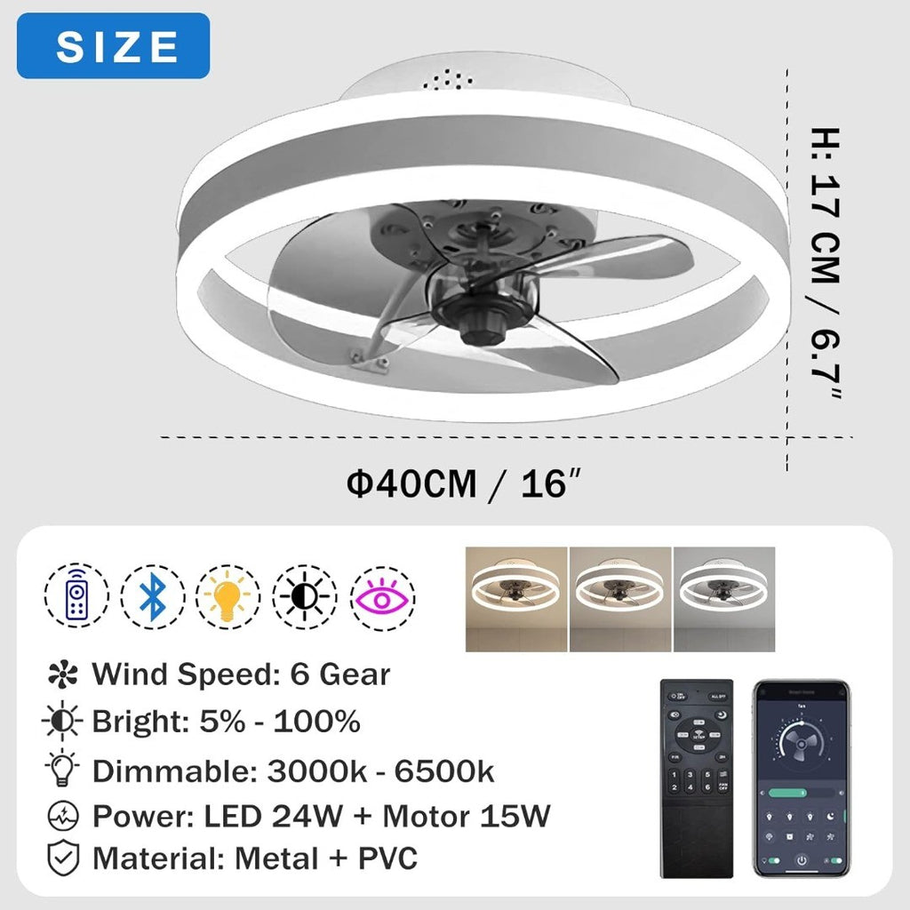 Ceiling Fan LED Light Dimmable Remote Control 40cm Gold | Scope Online ...
