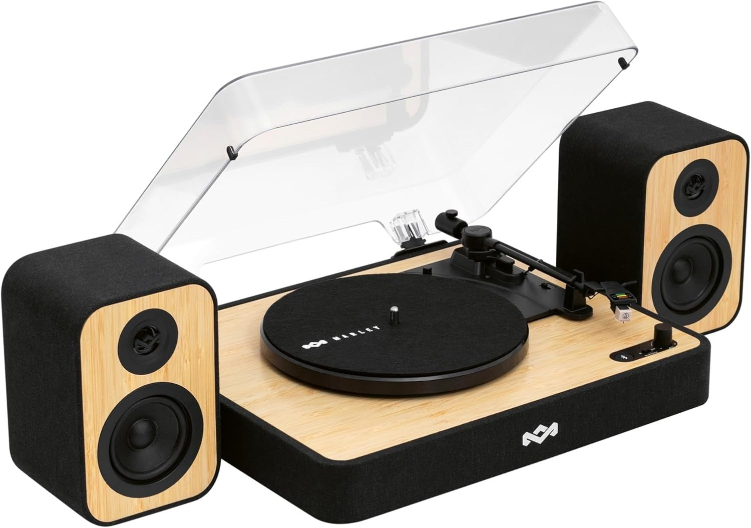 HOUSE OF MARLEY Revolution Wireless Turntable with Bookshelf Speakers ...