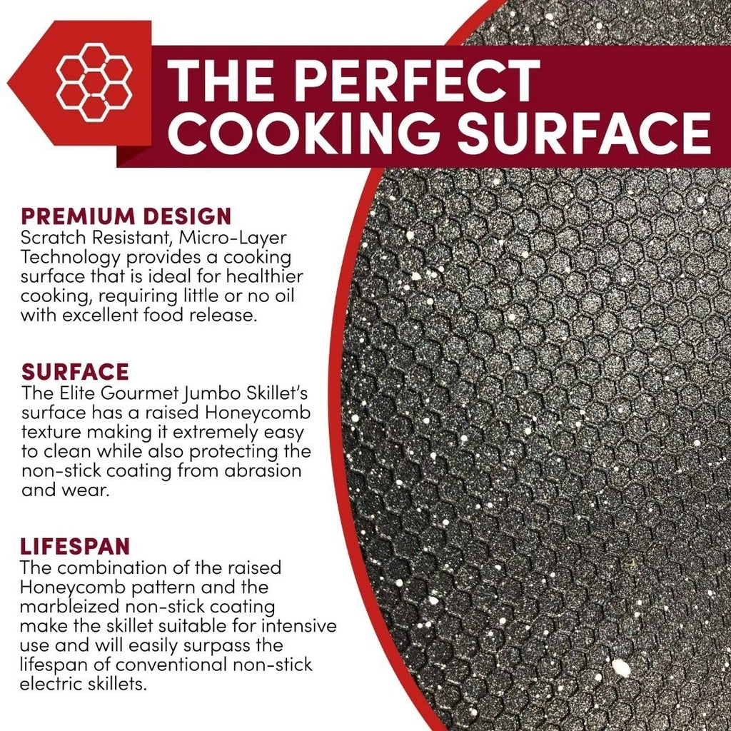 ELITE GOURMET Electric Skillet Extra Deep Non-Stick Pan | Scope Online ...