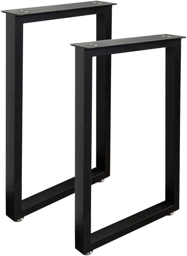 Set of 2 Rectangular Metal Table Legs 45x70cm Black | Scope Online ...