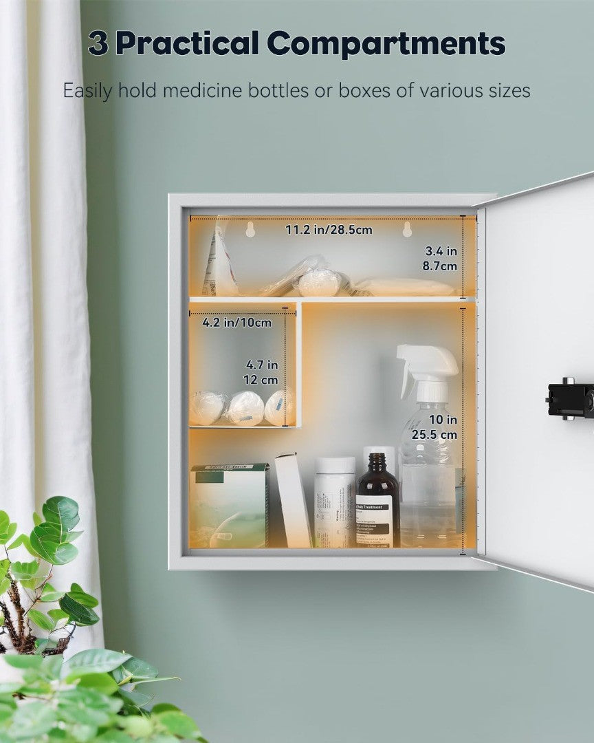 Wall Mounted Medicine Cabinet with Combination Lock White | Scope ...