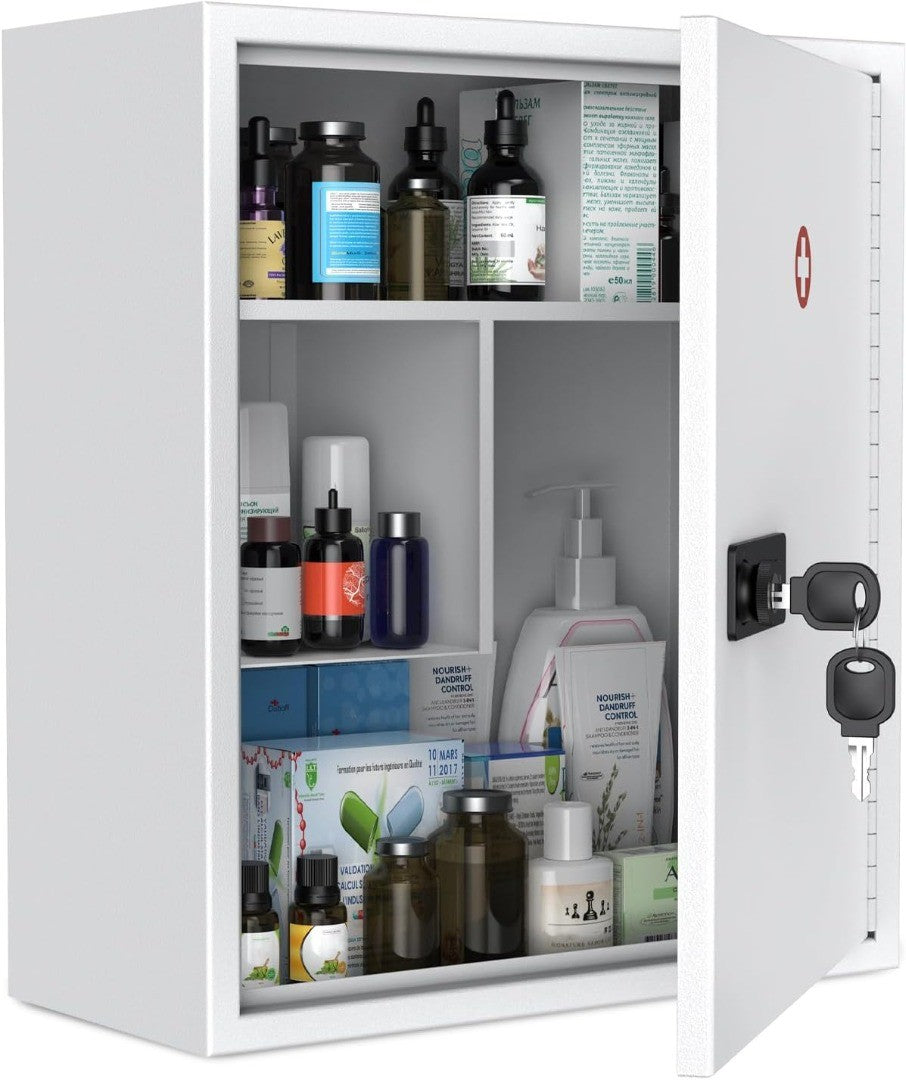 Wall Mounted Medicine Cabinet with Combination Lock White | Scope ...