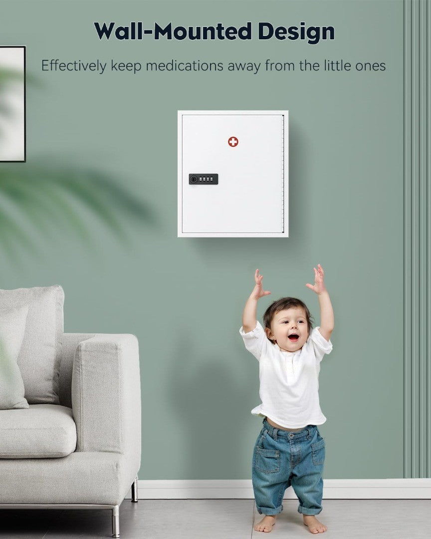 Wall Mounted Medicine Cabinet with Combination Lock White | Scope ...