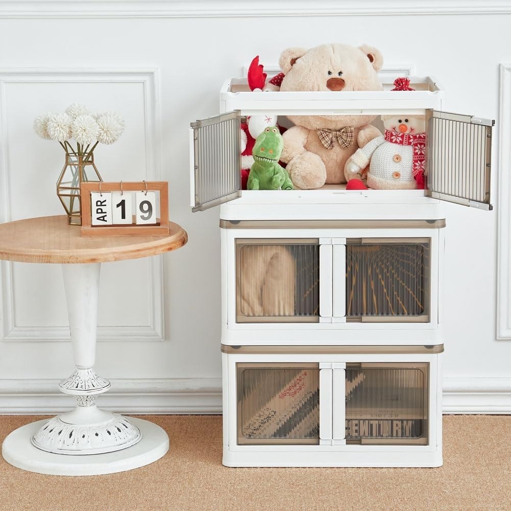 Stacking Storage Boxes with Clear Doors 3 x 40L | Scope Online Charity Shop