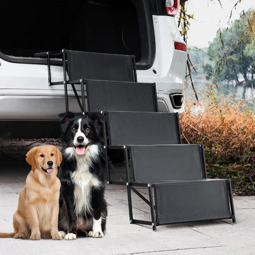 Portable Pet Stairs 5-Step Car Ramp 44cm Wide Black | Disability ...