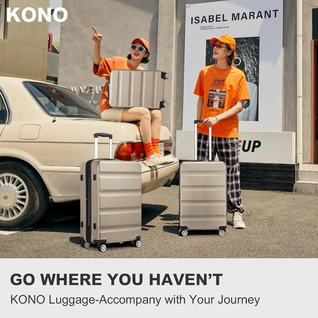 KONO Expandable Hard Shell Suitcase 24in Gold | Scope Online Charity Shop