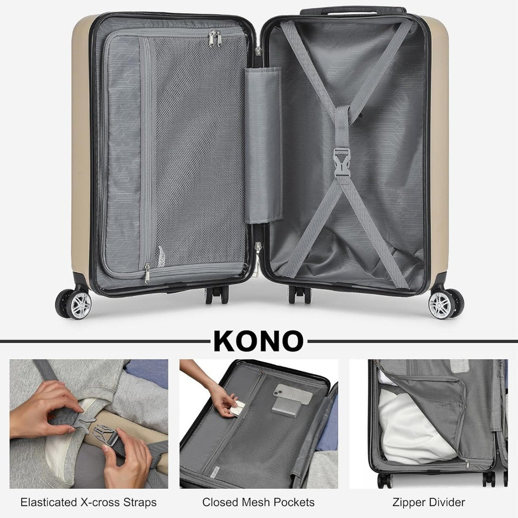 KONO Expandable Hard Shell Suitcase 24in Gold | Scope Online Charity Shop