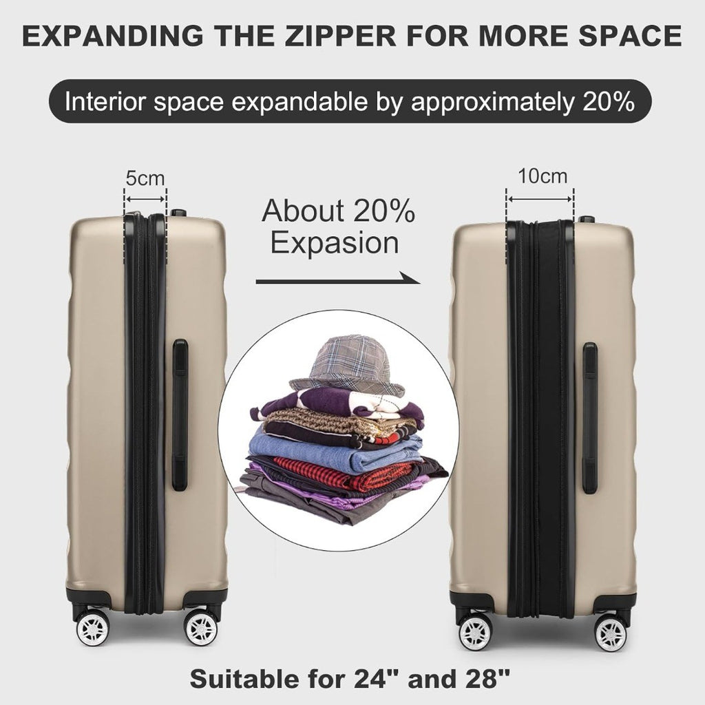 KONO Expandable Hard Shell Suitcase 24in Gold | Scope Online Charity Shop