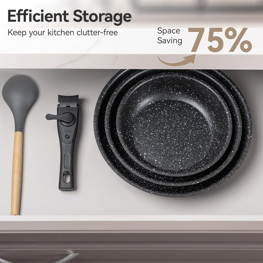 7-Piece Non-Stick Cookware Set Frying Pans Grey Granite | Scope Online ...