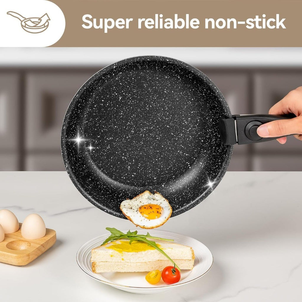 7-Piece Non-Stick Cookware Set Frying Pans Grey Granite | Scope Online ...