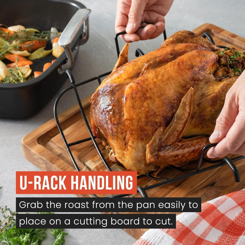 CHEF POMODORO Deluxe Roasting Tin with U-Rack Extra Large | Scope ...