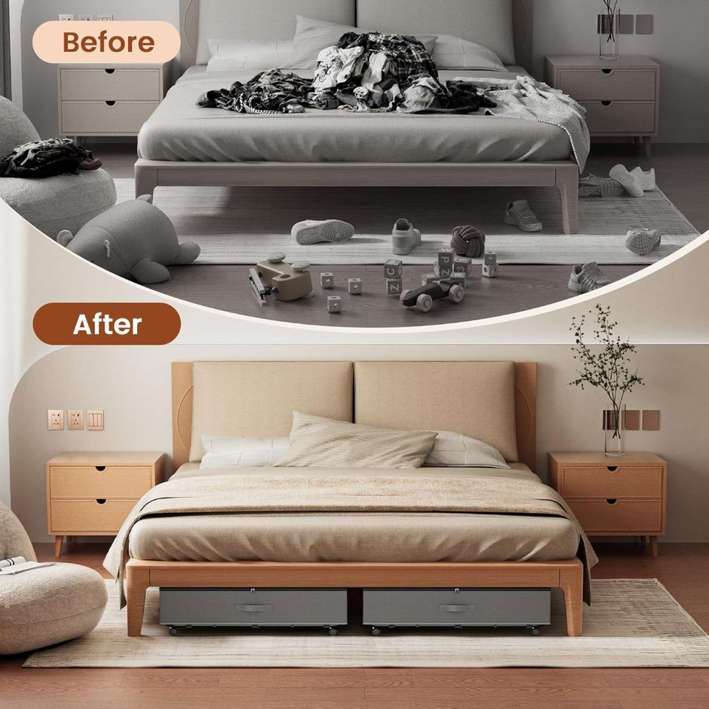 Pack of 2 Under Bed Roll-out Storage Boxes 78L Grey | Scope Online ...