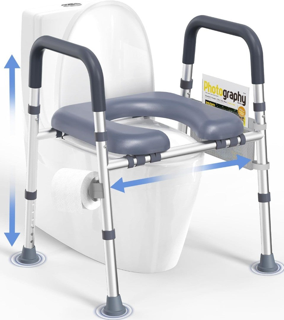 HOMLAND Adjustable Toilet Frame with Raised Seat & Handles | Scope ...