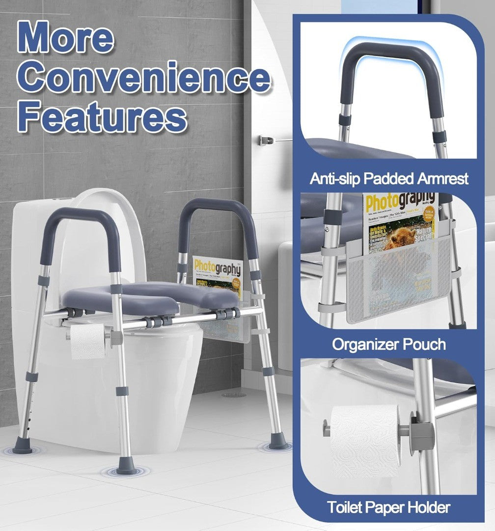 HOMLAND Adjustable Toilet Frame with Raised Seat & Handles | Scope ...