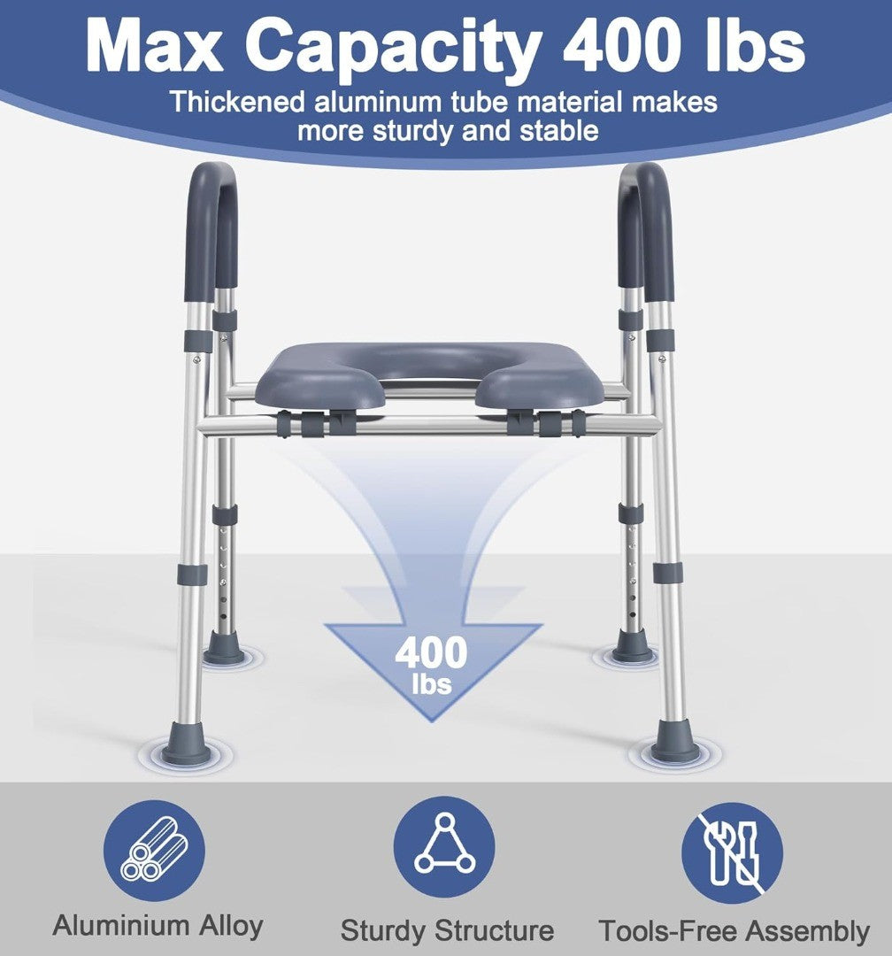 HOMLAND Adjustable Toilet Frame with Raised Seat & Handles | Scope ...