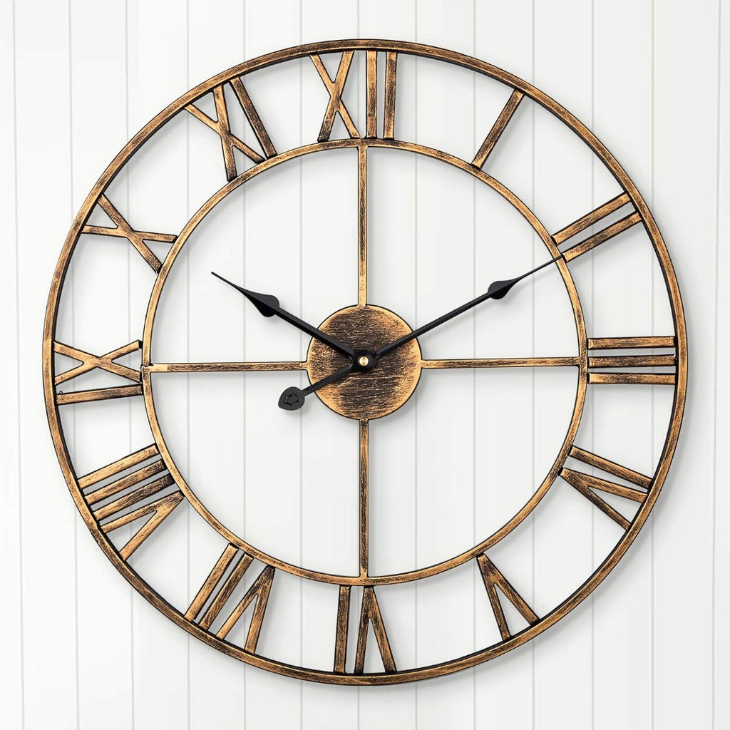 Vintage Style Wall Clock 40cm Gold | Scope Online Charity Shop