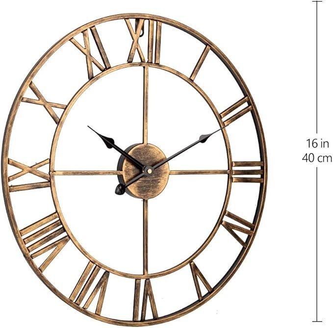 Vintage Style Wall Clock 40cm Gold | Scope Online Charity Shop