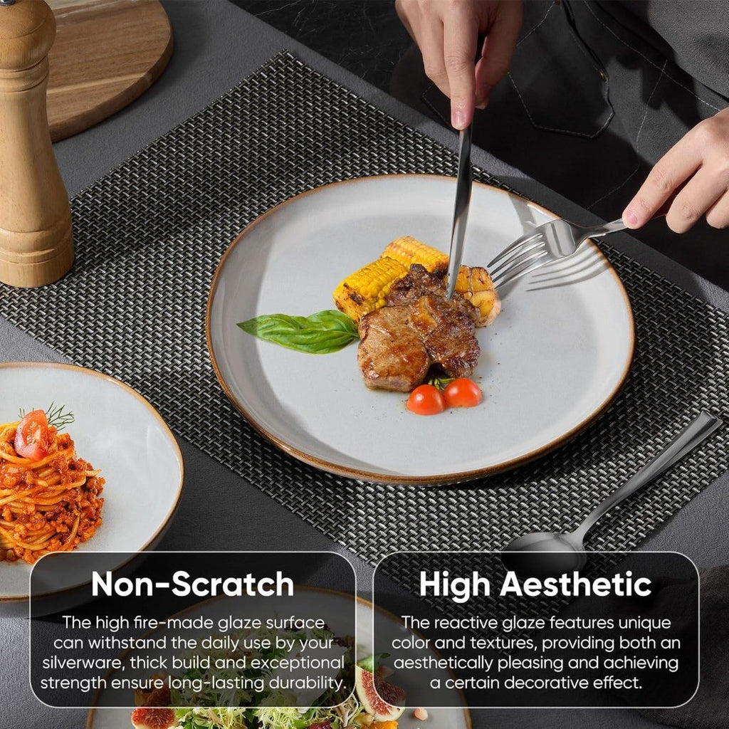 HOMIKIT 12-Piece Stoneware Dinner Set for 4 Cappuccino White | Scope ...