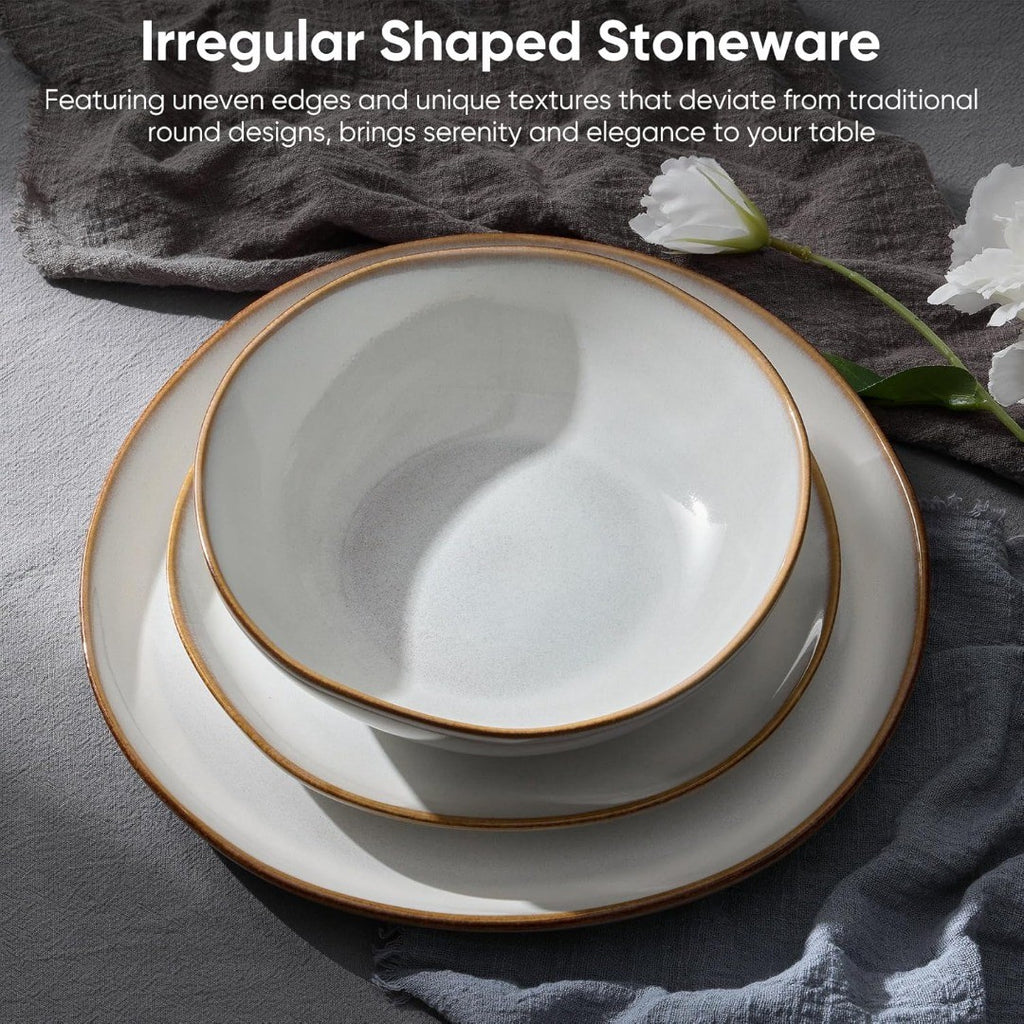 HOMIKIT 12-Piece Stoneware Dinner Set for 4 Cappuccino White | Scope ...